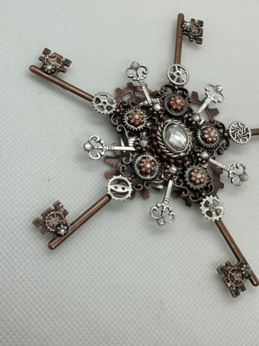 Steampunk Metal Keys Snowflake Ornament or Decoration - Etsy