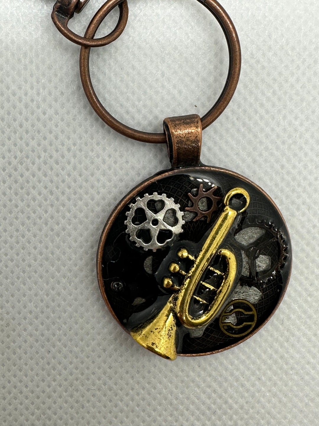 Trumpet Steampunk Keychain - Etsy