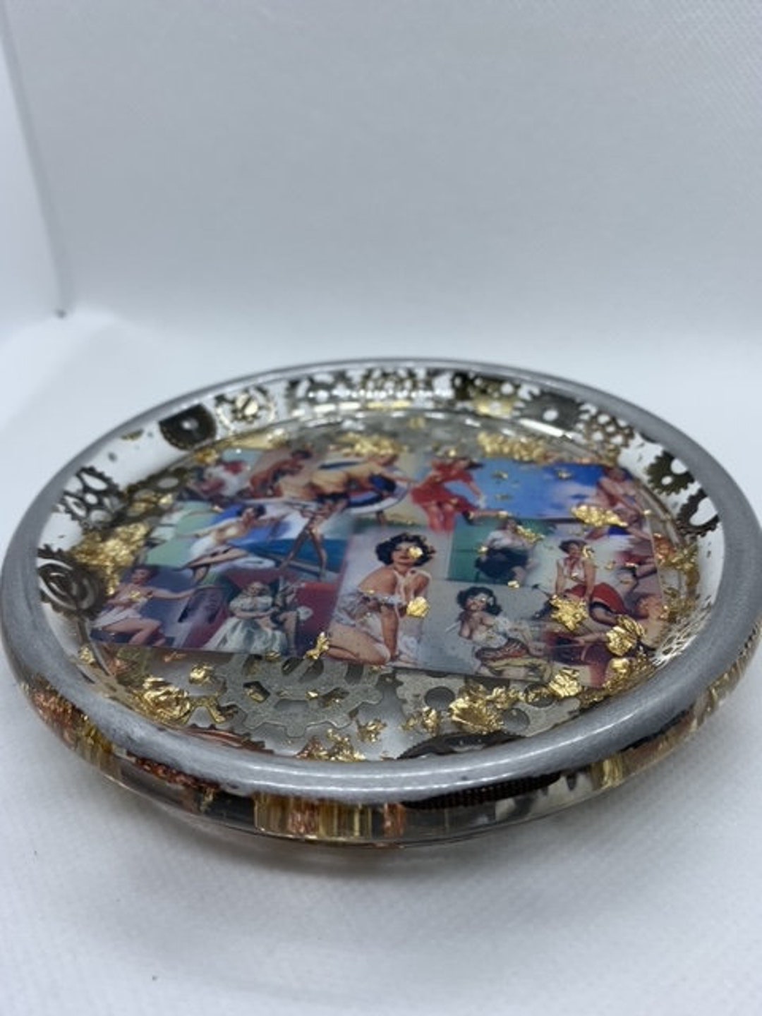 Pin up Girl Steampunk Round Tray - Etsy