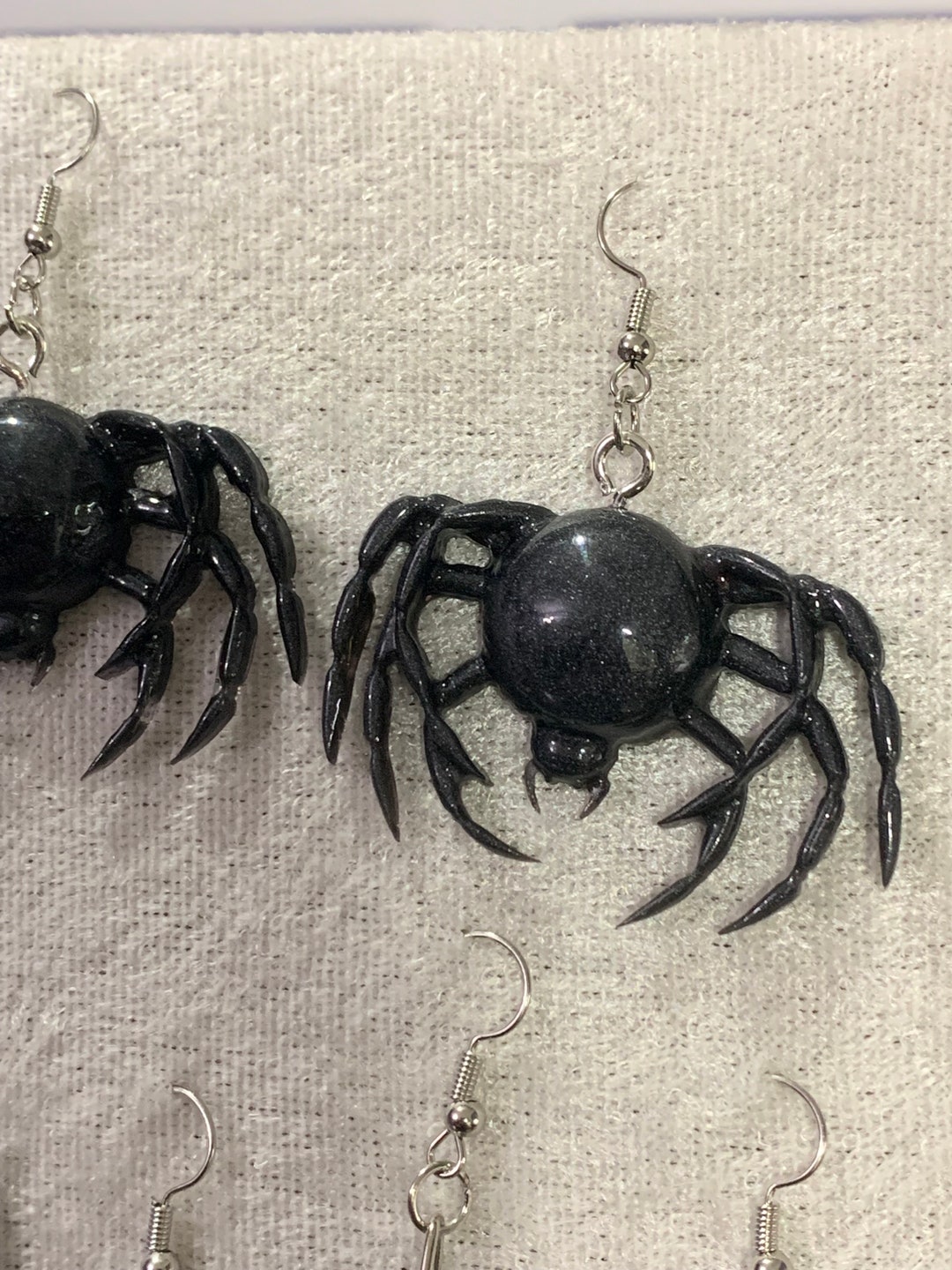 Black Spider Earrings Halloween - Etsy