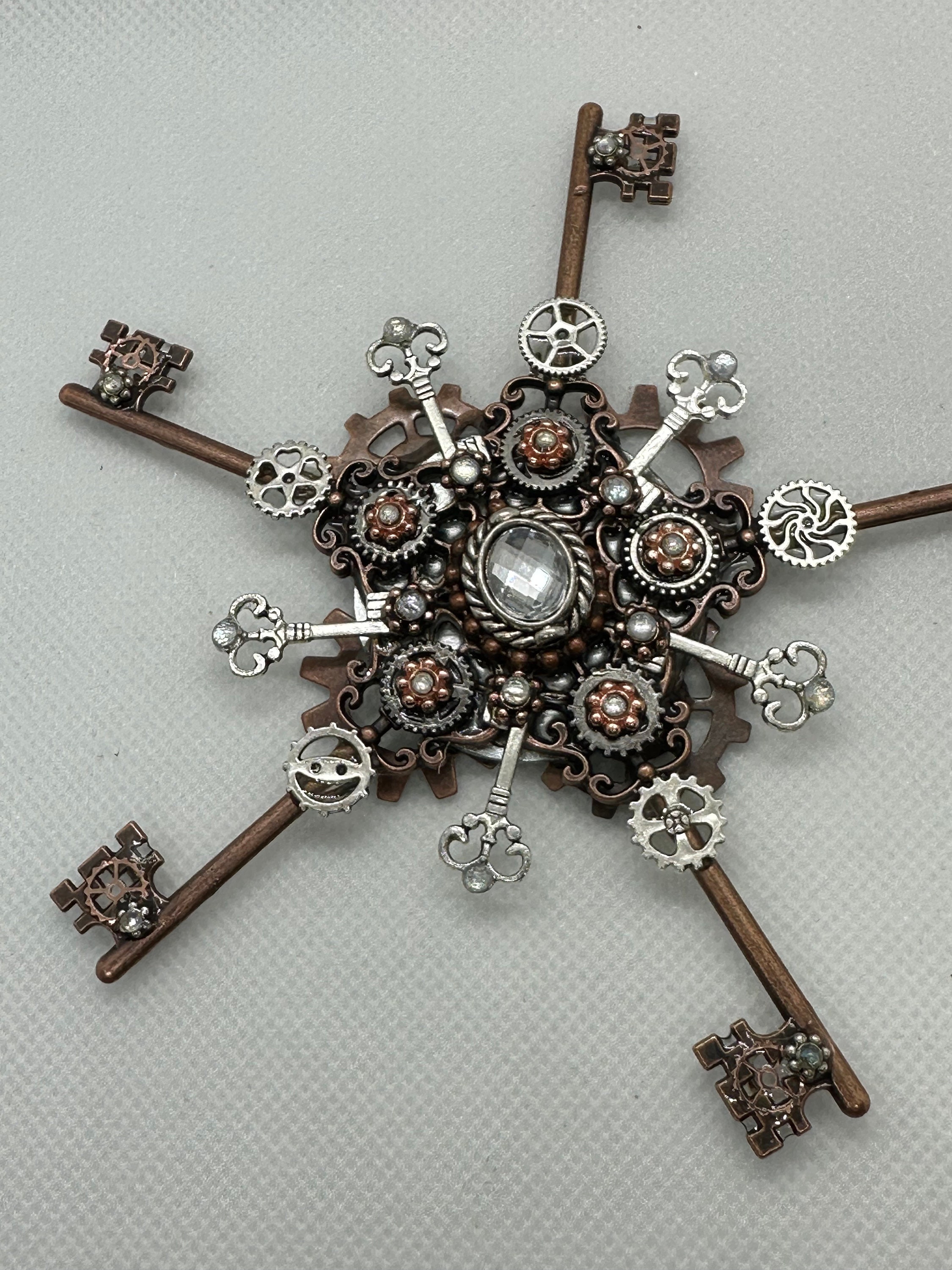 Steampunk Metal Keys Snowflake Ornament or Decoration - Etsy