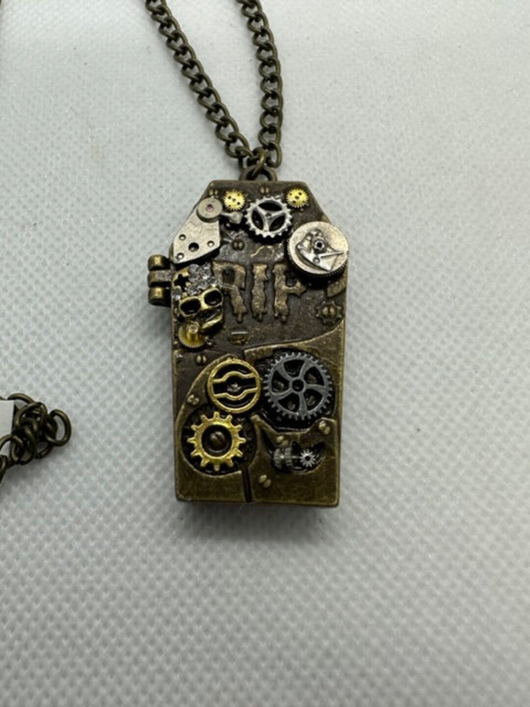 Halloween Coffin RIP Bronze Steampunk Locket Necklace - Etsy