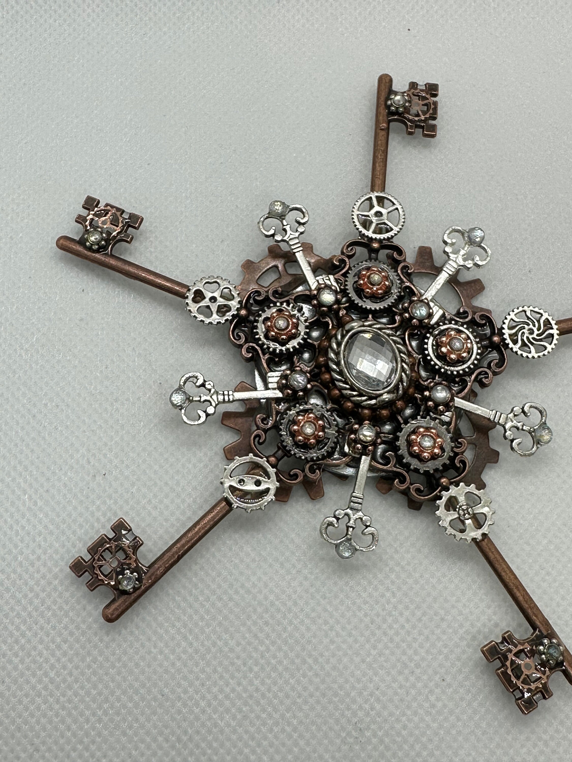 Steampunk Metal Keys Snowflake Ornament or Decoration - Etsy