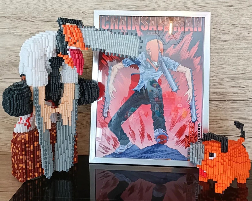 Chainsaw Man 3D Perler Bead Hama Bead Digital Pattern - Etsy