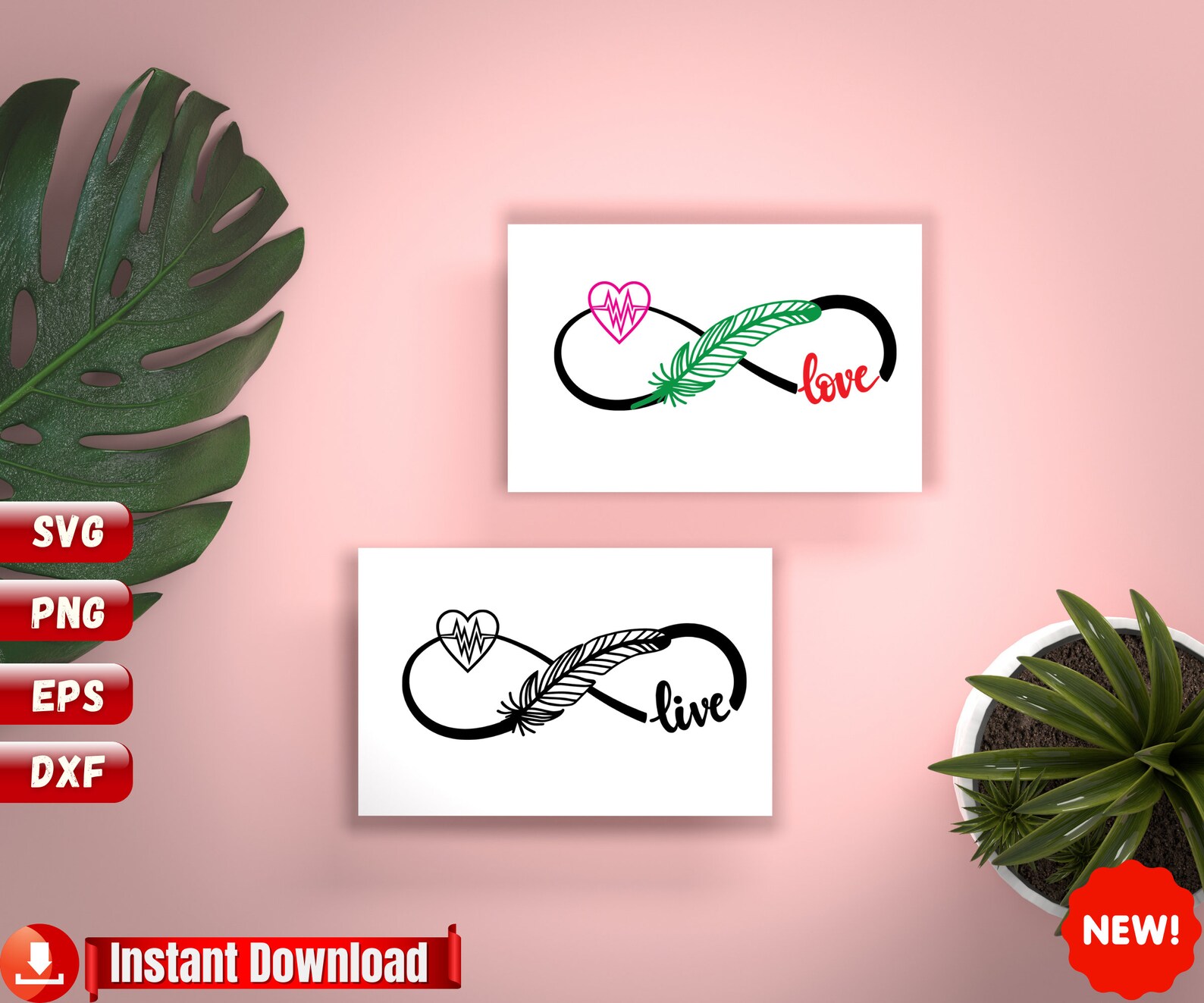 Infinity Feather Svg Feathers Svg Feather Bundle Svg - Etsy