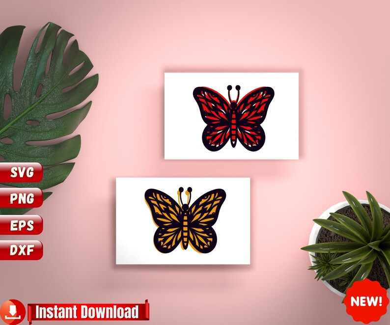 3D Butterflies SVG, Butterfly SVG, 3D Butterfly Layered, Butterfly ...