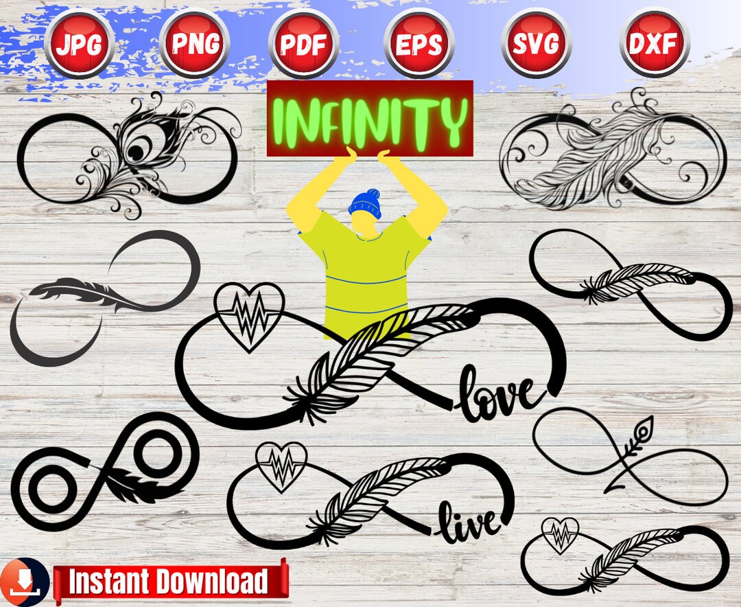 Feathers Svg, Infinity Svg, Feather Bundle Svg, Birds Feather Svg, Boho ...