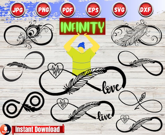 Feathers Svg Infinity Svg Feather Bundle Svg Birds Feather | Etsy