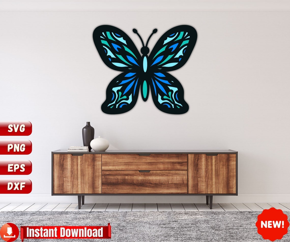 3D Butterflies SVG, Butterfly SVG, 3D Butterfly Layered, Butterfly ...