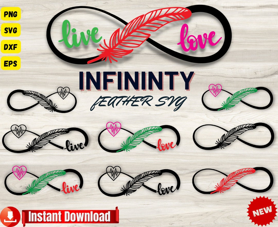 Infinity Feather Svg, Feathers Svg, Feather Bundle Svg, Infinity Symbol ...