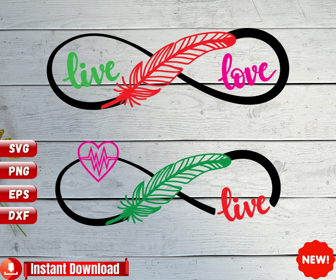 Infinity Feather Svg Feathers Svg Feather Bundle Svg - Etsy