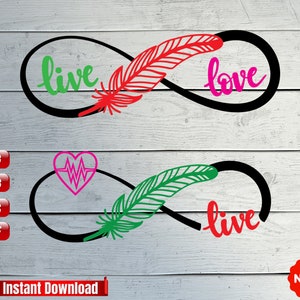 Infinity Feather Svg, Feathers Svg, Feather Bundle Svg, Infinity Symbol ...