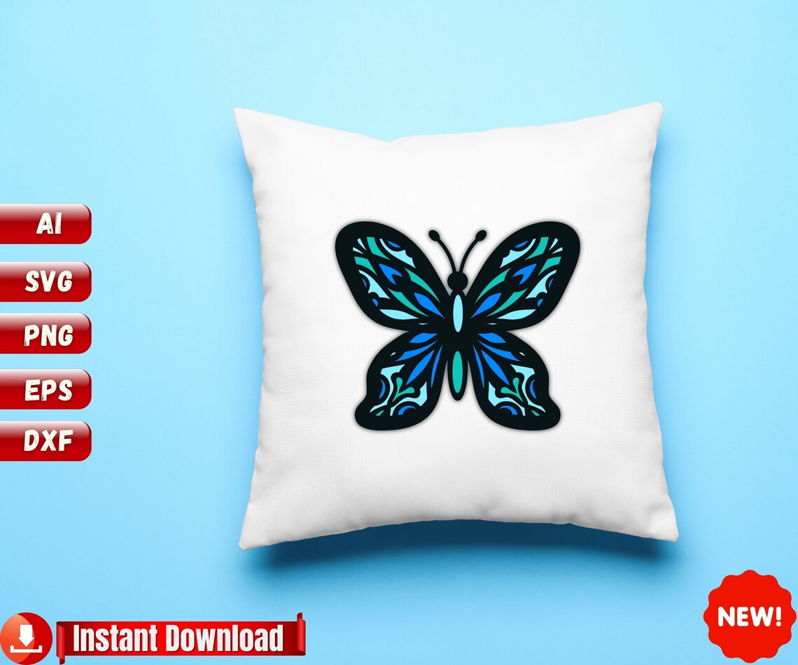3D Butterflies SVG, Butterfly SVG, 3D Butterfly Layered, Butterfly ...