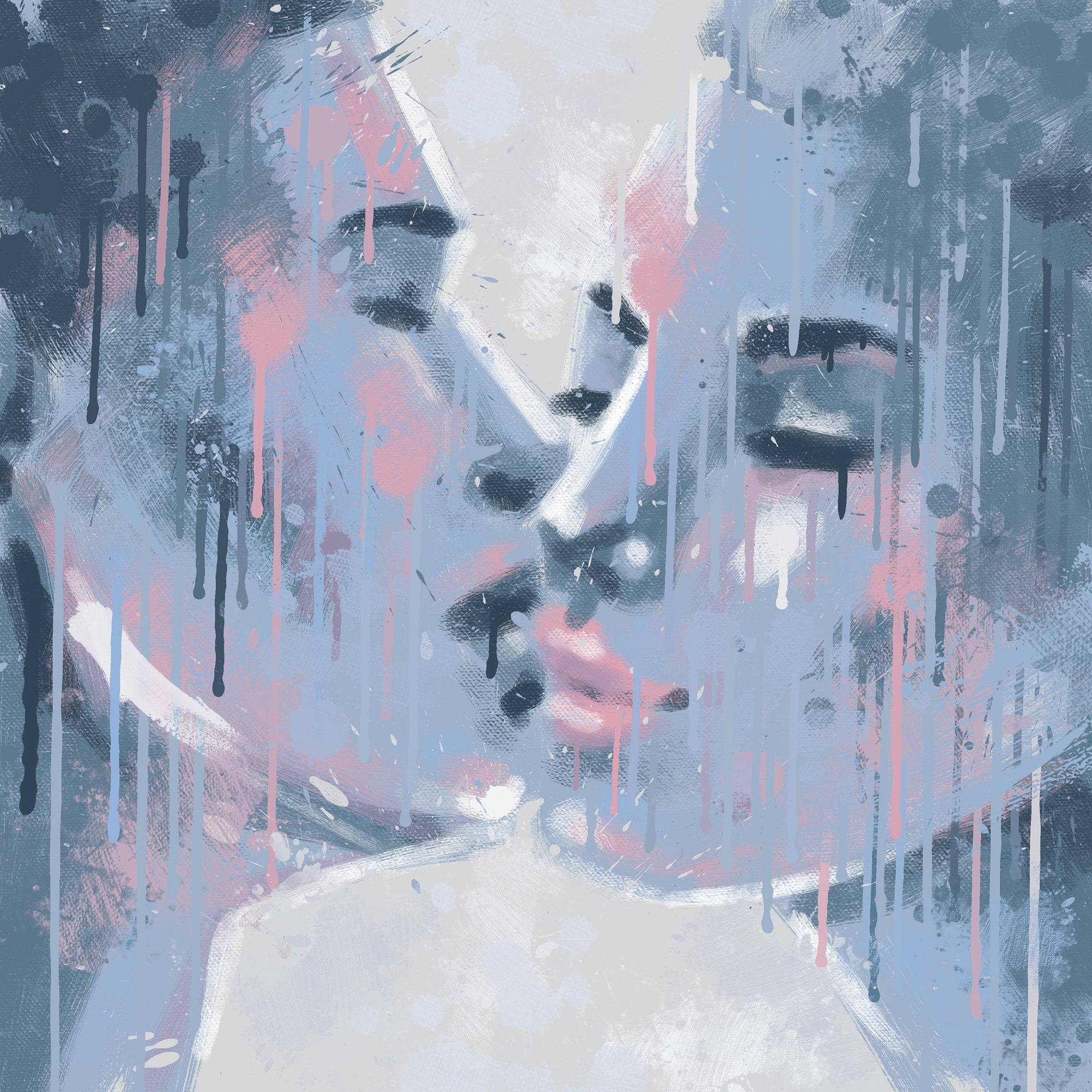 Abstract Kiss Etsy