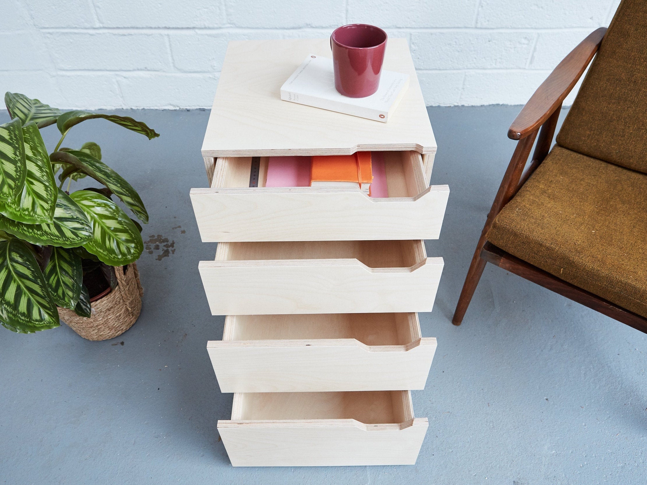 Filing Cabinet / Plywood Side Table - Etsy UK