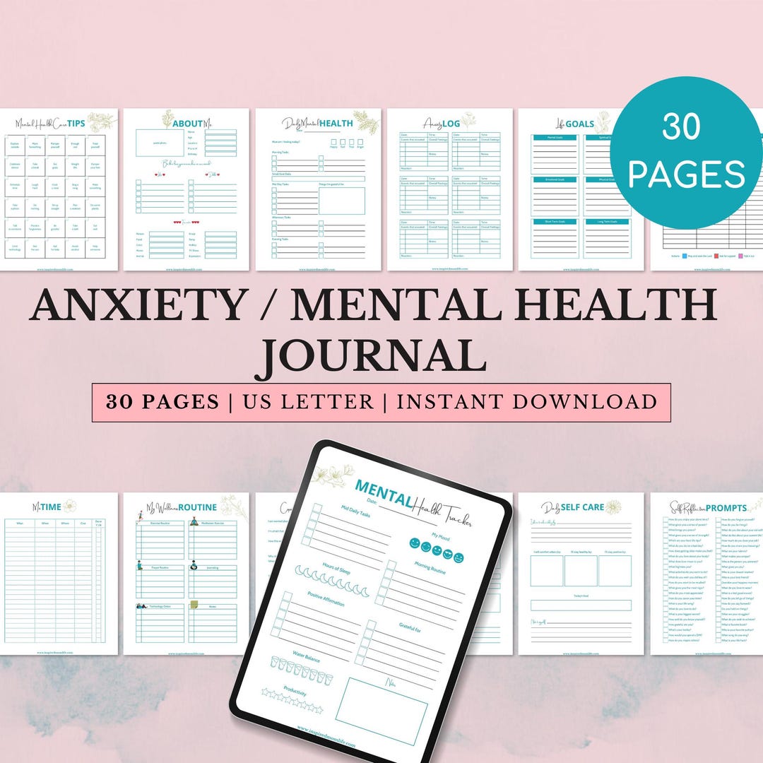 Anxiety / Mental Health Journal | Daily Self Care | About Me | Daily ...