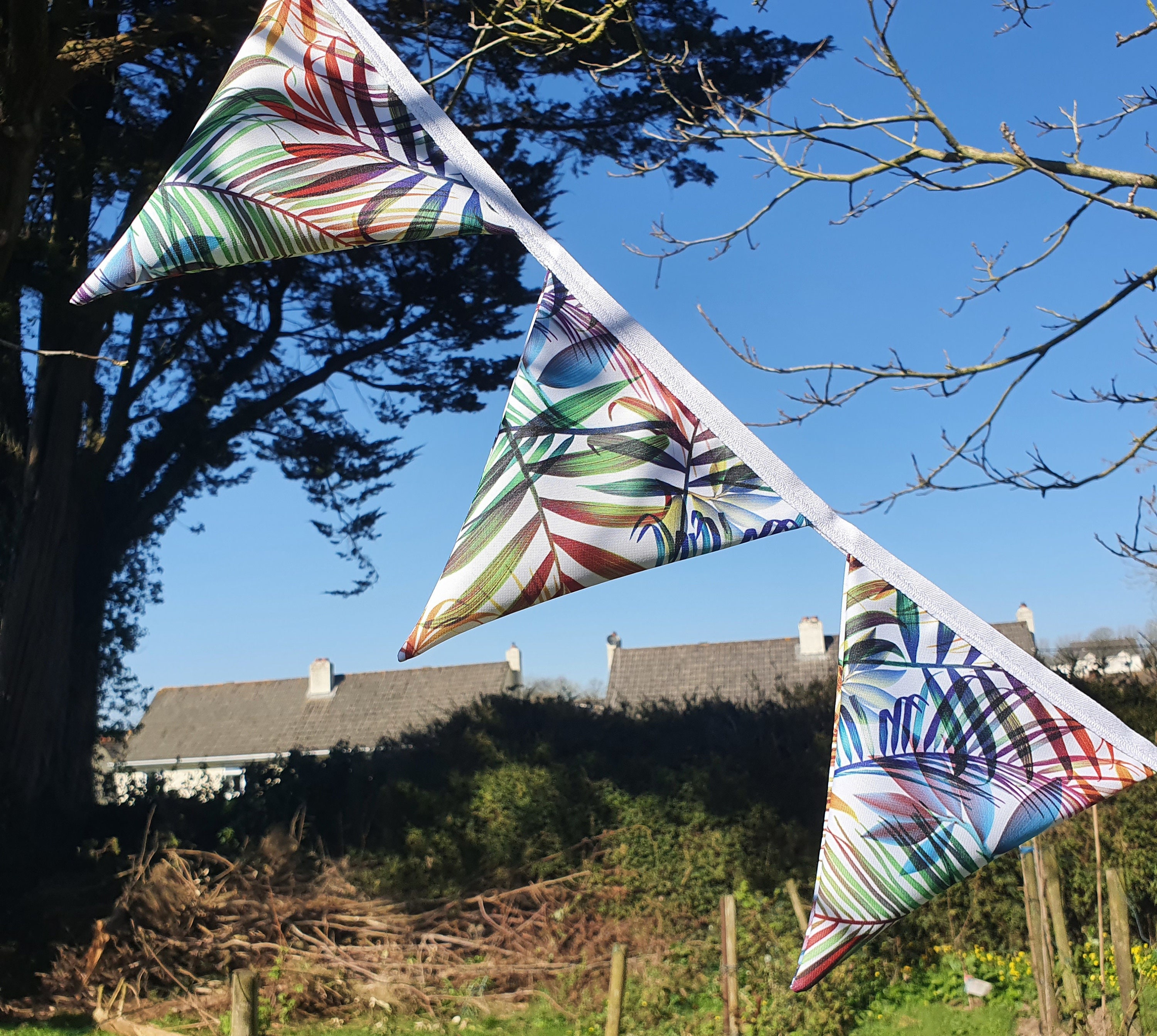 Tropical Leaf Outdoor Bunting: Waterproof Garden Decoration - Etsy UK