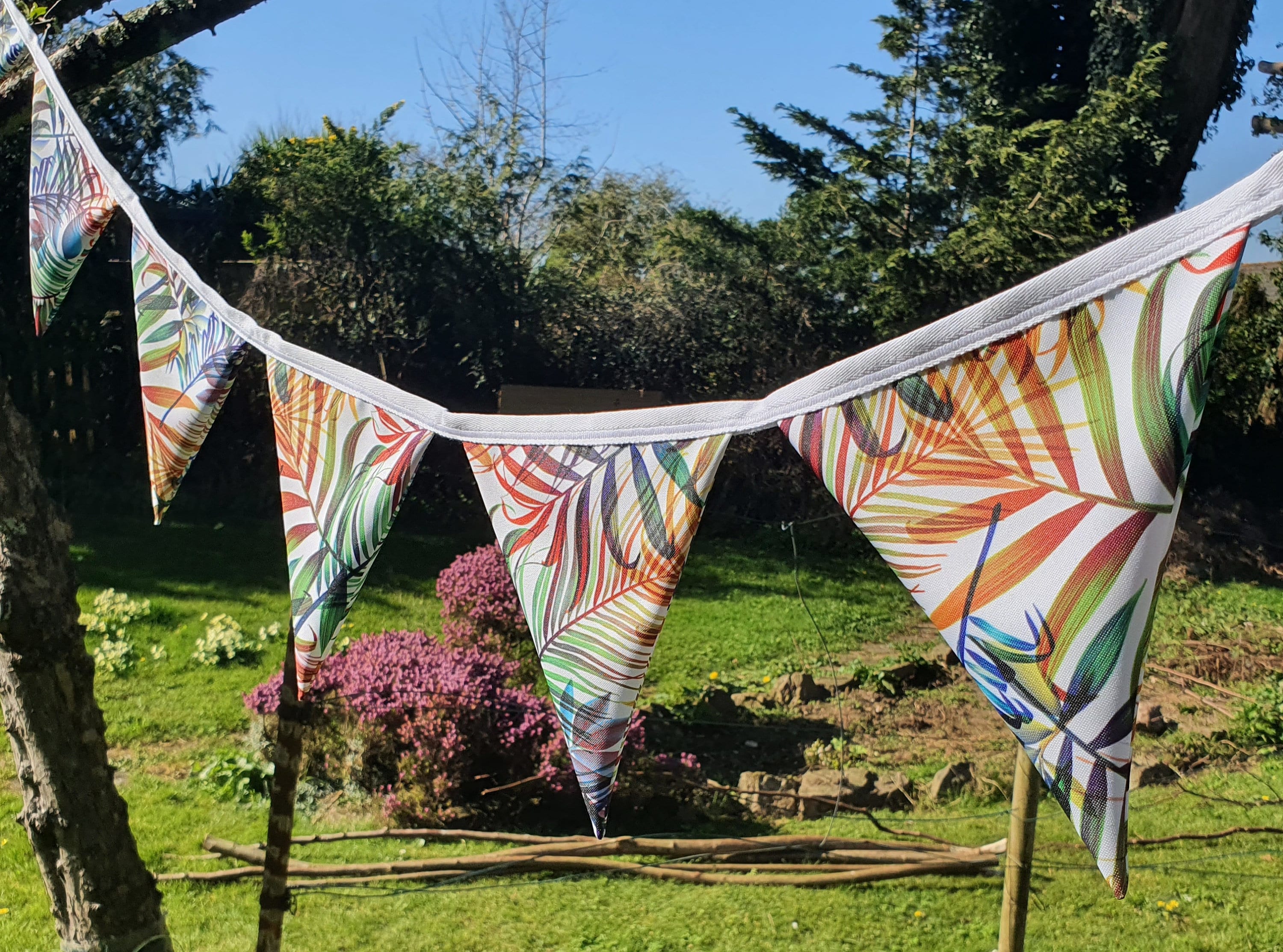 Tropical Leaf Outdoor Bunting: Waterproof Garden Decoration - Etsy UK