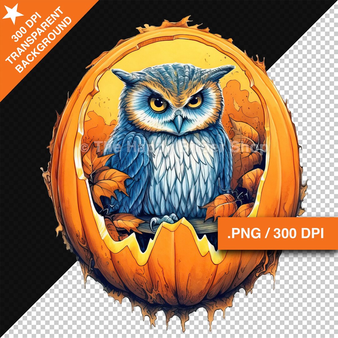 Pumpkin Clipart Halloween Fall Clip Art Instant Download Bird PNG ...