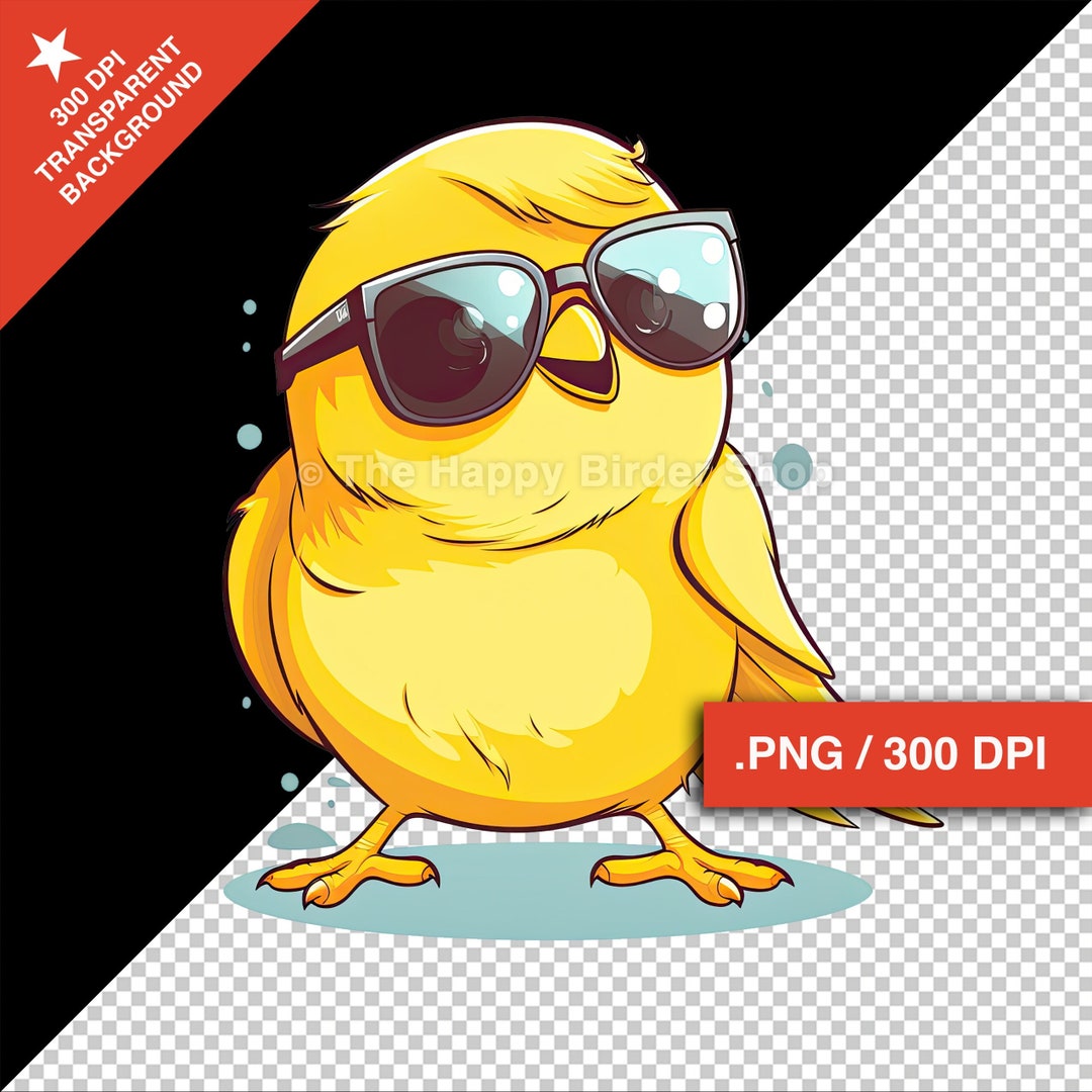 Whimsical Canary Clipart | Transparent PNG | Commercial Use| Digital ...