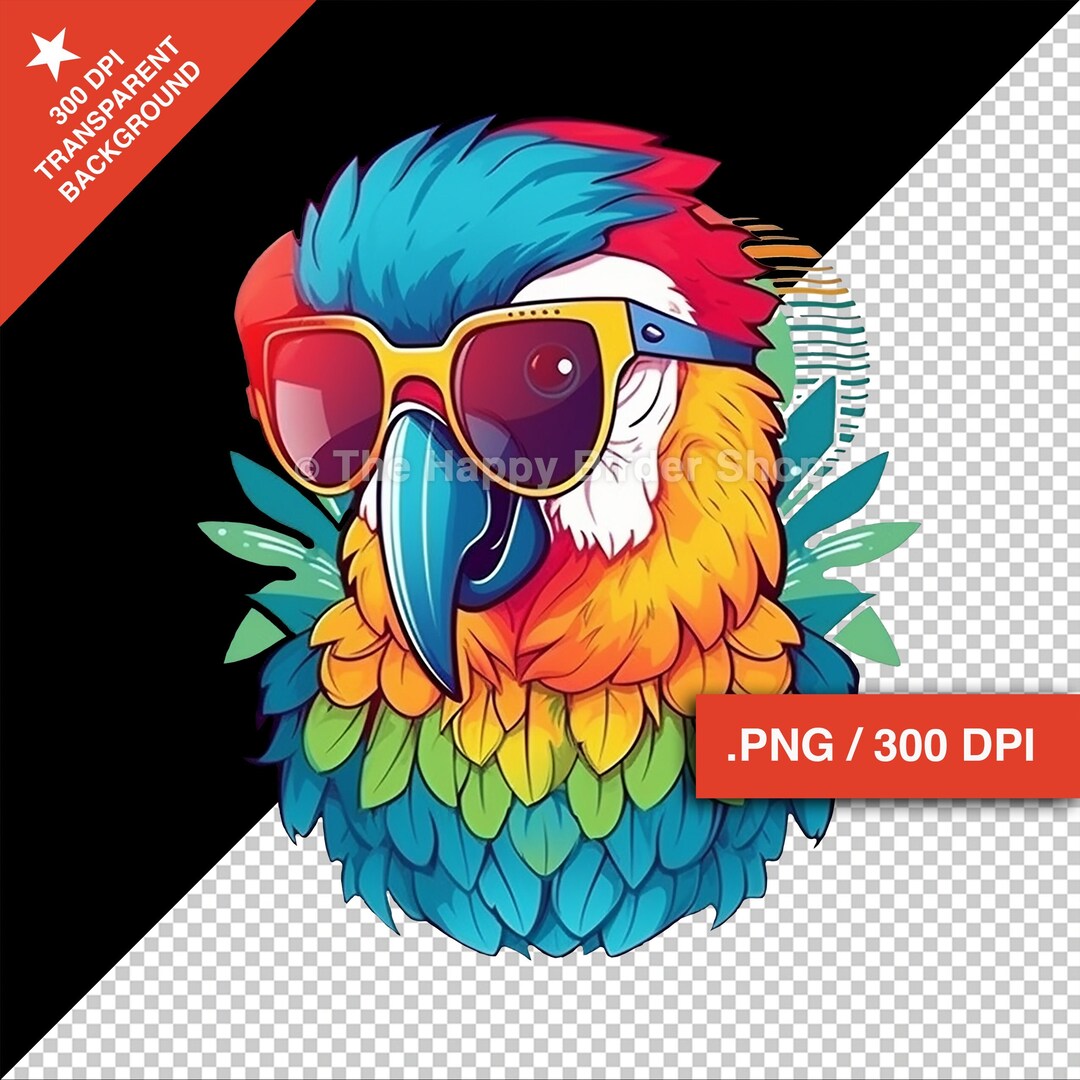 Parrot Clipart | Tropical Bird PNG | Tropical Clipart | Digital ...