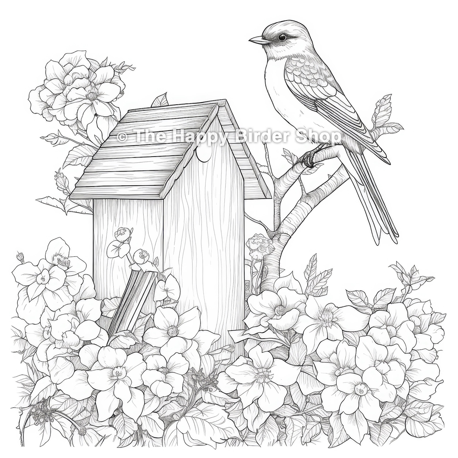 Bluebird Coloring Page | Printable JPG | Instant Download | Stress ...