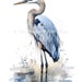 Great Blue Heron Print, Set of 4 Printable Wall Art, Coastal Decor Bird ...