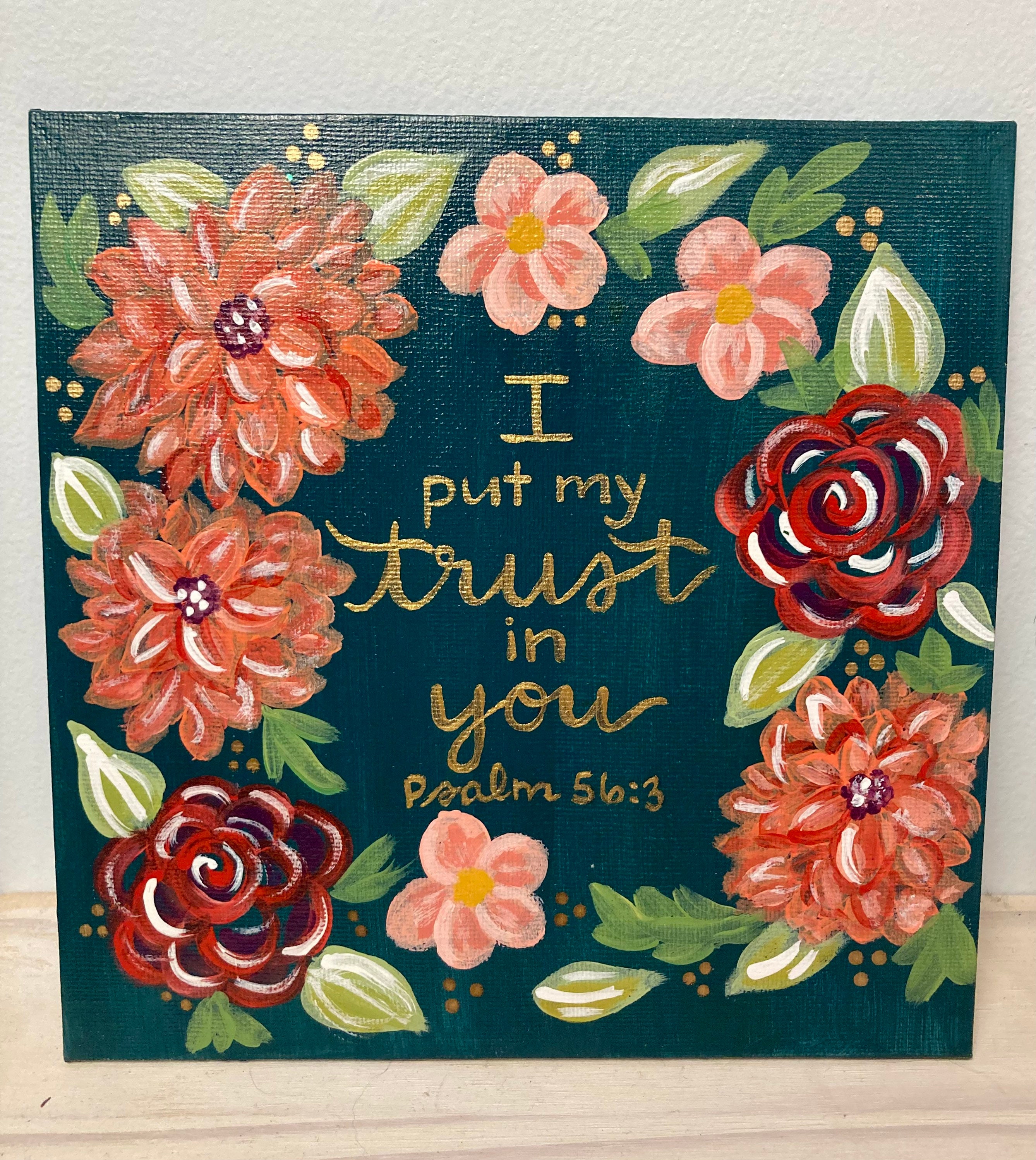 Floral Scripture Painting - Etsy