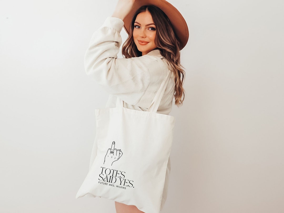 Personalized Totes Said Yes Canvas Tote Bag| Engagement Gift, Custom ...