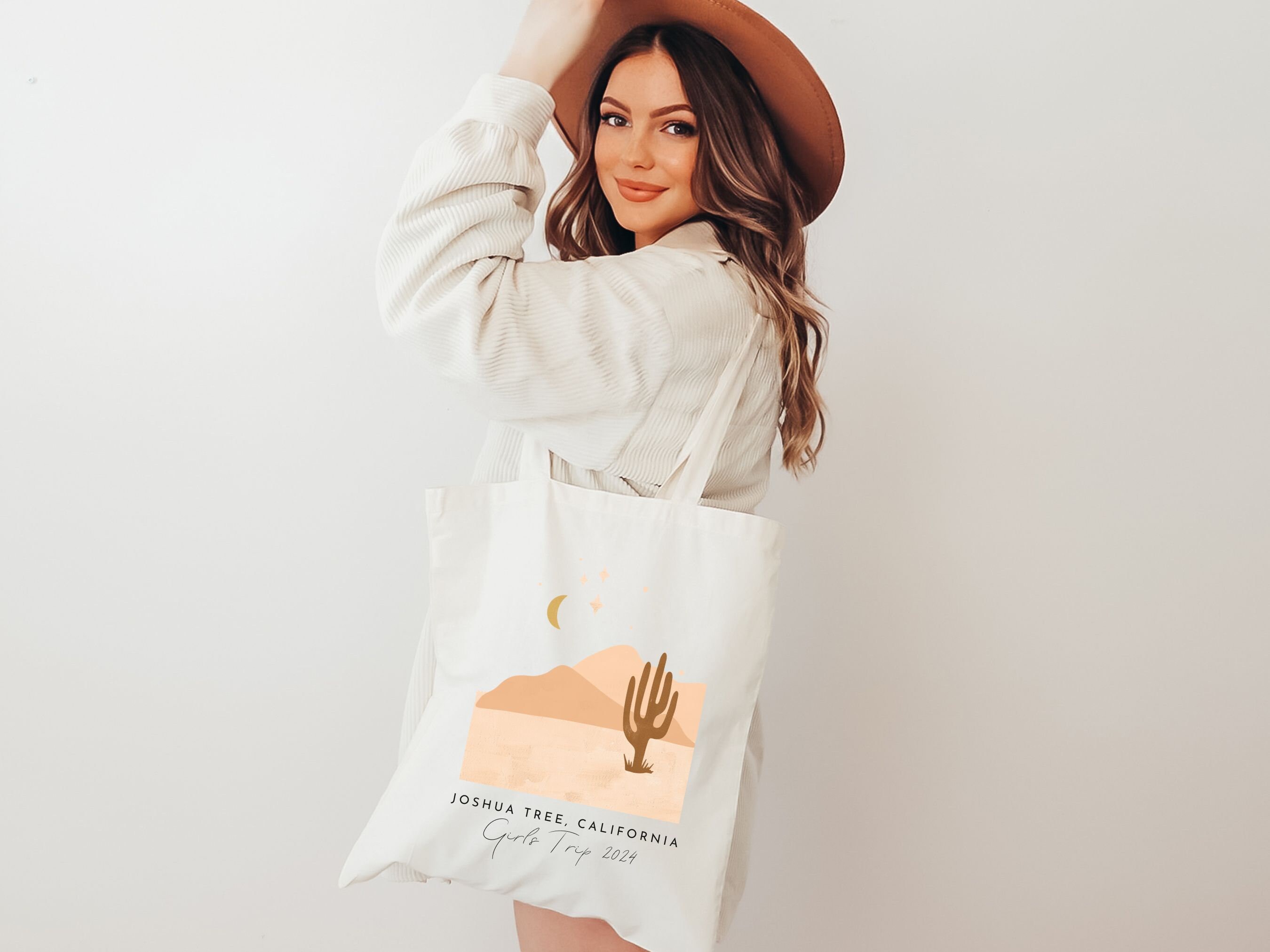 Custom Boho Desert Canvas Tote| Personalized Bridesmaid,custom Tote Bag ...