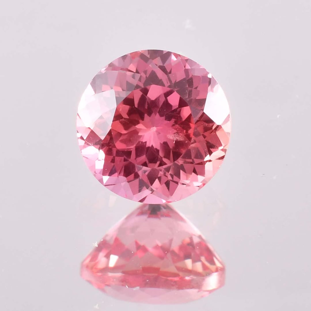 4.10 Ct Natural Flawless Peach Pink Morganite Round Cut Loose Gemstone ...