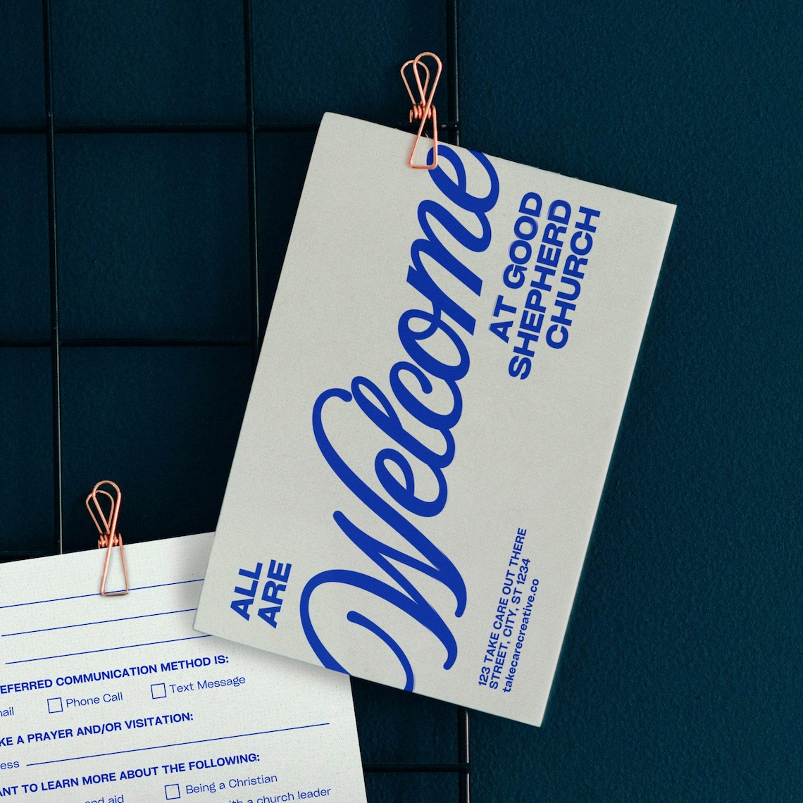 Editable Church Connection Card Template | Modern Calligraphy Postcard ...