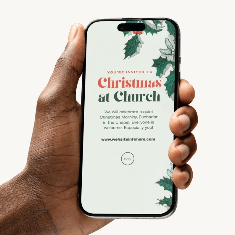 Vintage Christmas Church Graphics Bundle: Canva Templates (digital ...