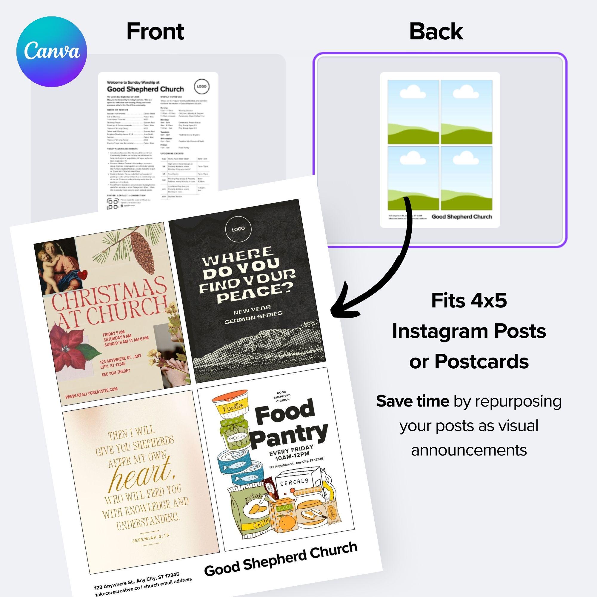 Modern Church Newsletter Bulletin Template: Minimalist Order of Service ...