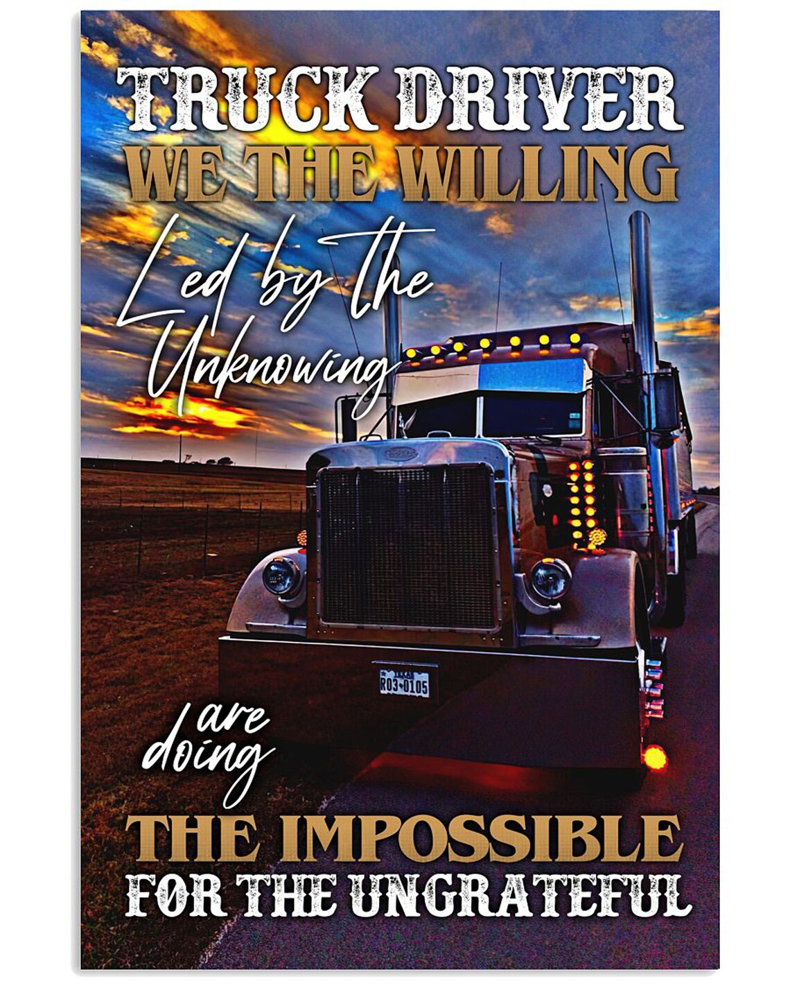 Truck Driver Poster Positive Poster Decoration Poster Wall | Etsy