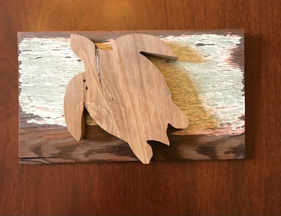 Rustic Sea Turtle Wooden Cutout Wall Artbeach Decor From | Etsy