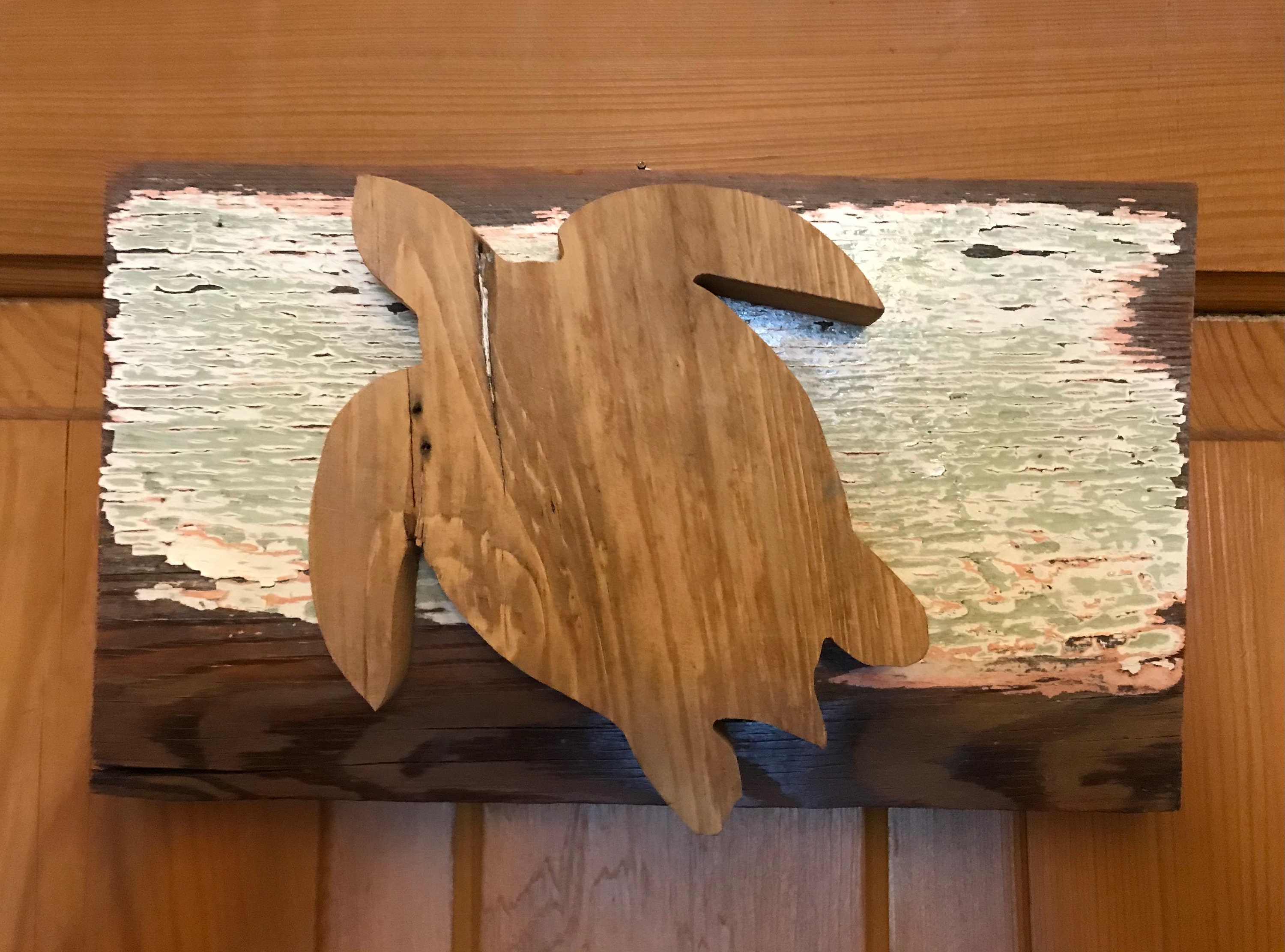 Rustic Sea Turtle Wooden Cutout, Wall Art,beach Decor From Reclaimed ...