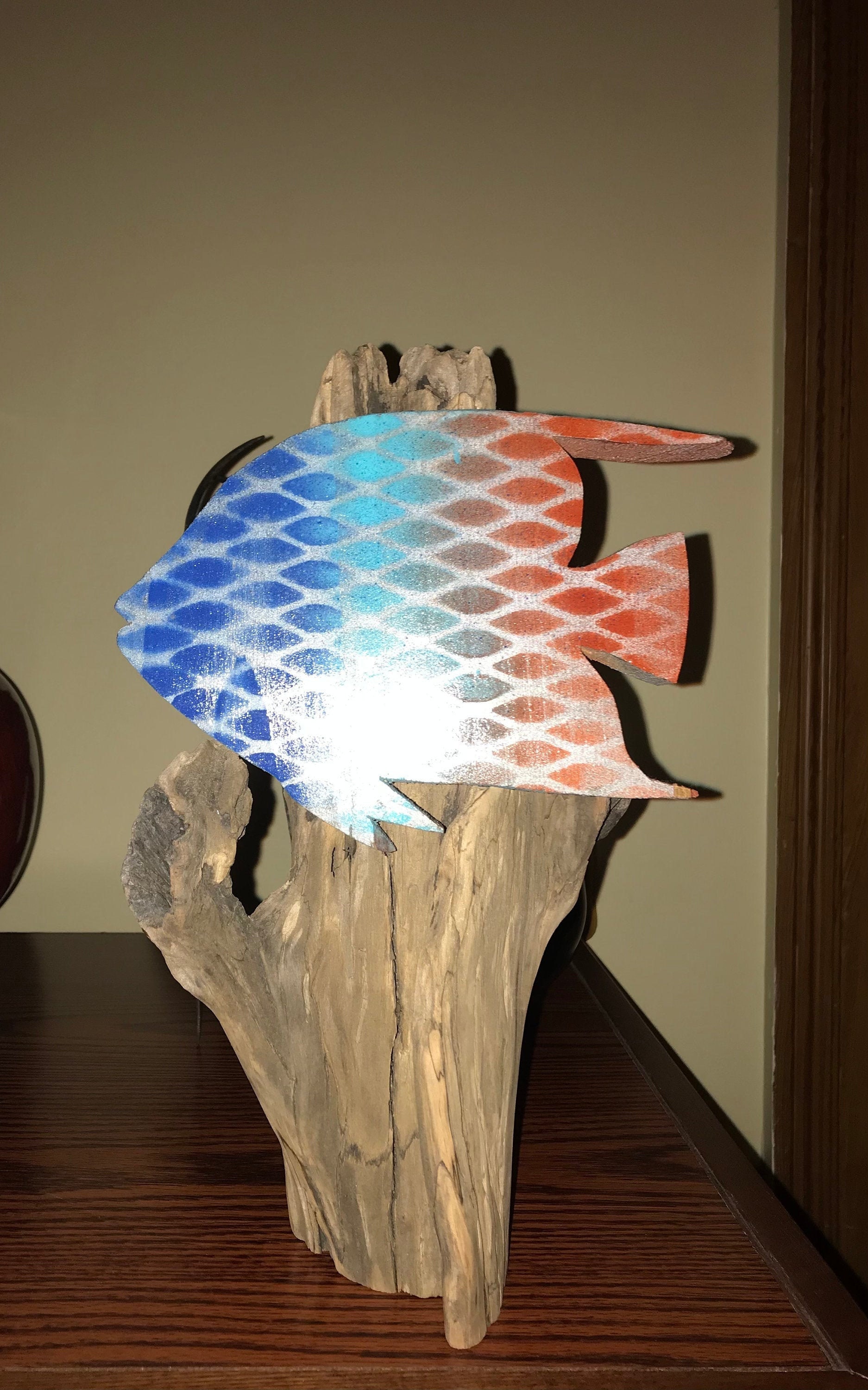 Angelfish Cutout on Driftwood - Etsy