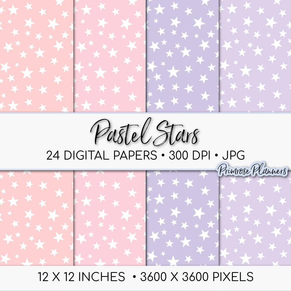 Pastel Stars Confetti Digital Paper Pack Digital Starry | Etsy