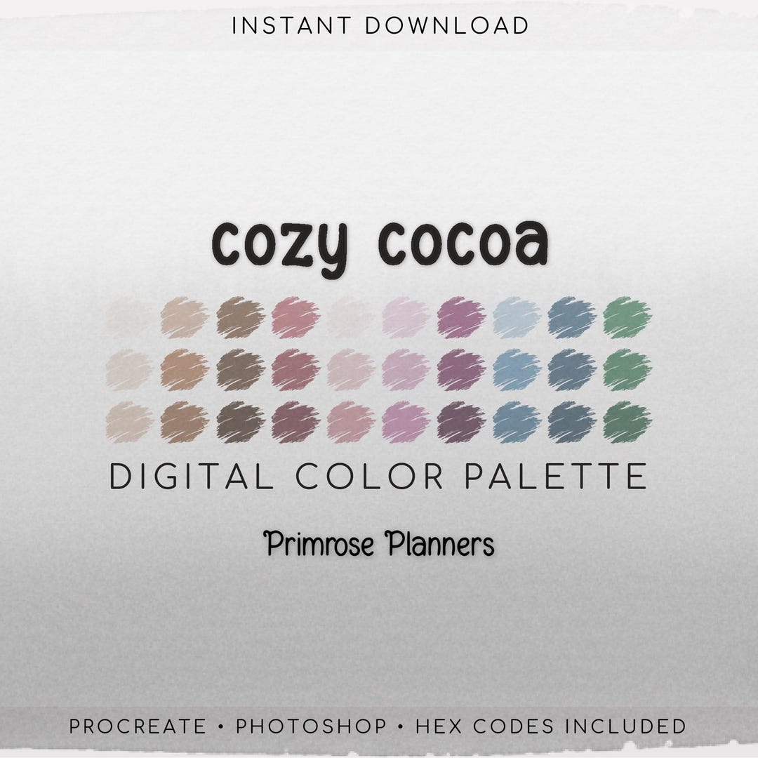 Procreate Palette & Photoshop Swatches, Moody Cocoa Brown Navy Maroon ...