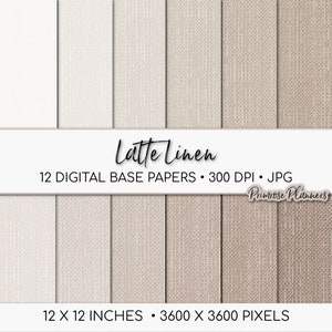 Latte Linen Digital Paper Pack Digital Base Paper Burlap - Etsy
