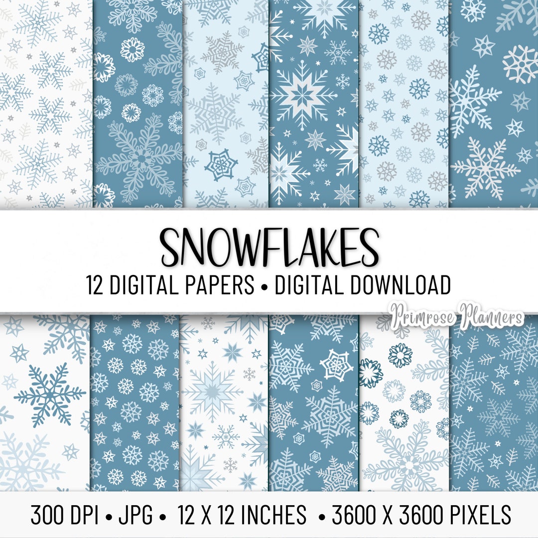 SNOWFLAKES Digital Paper Pack Winter Digital Paper - Etsy