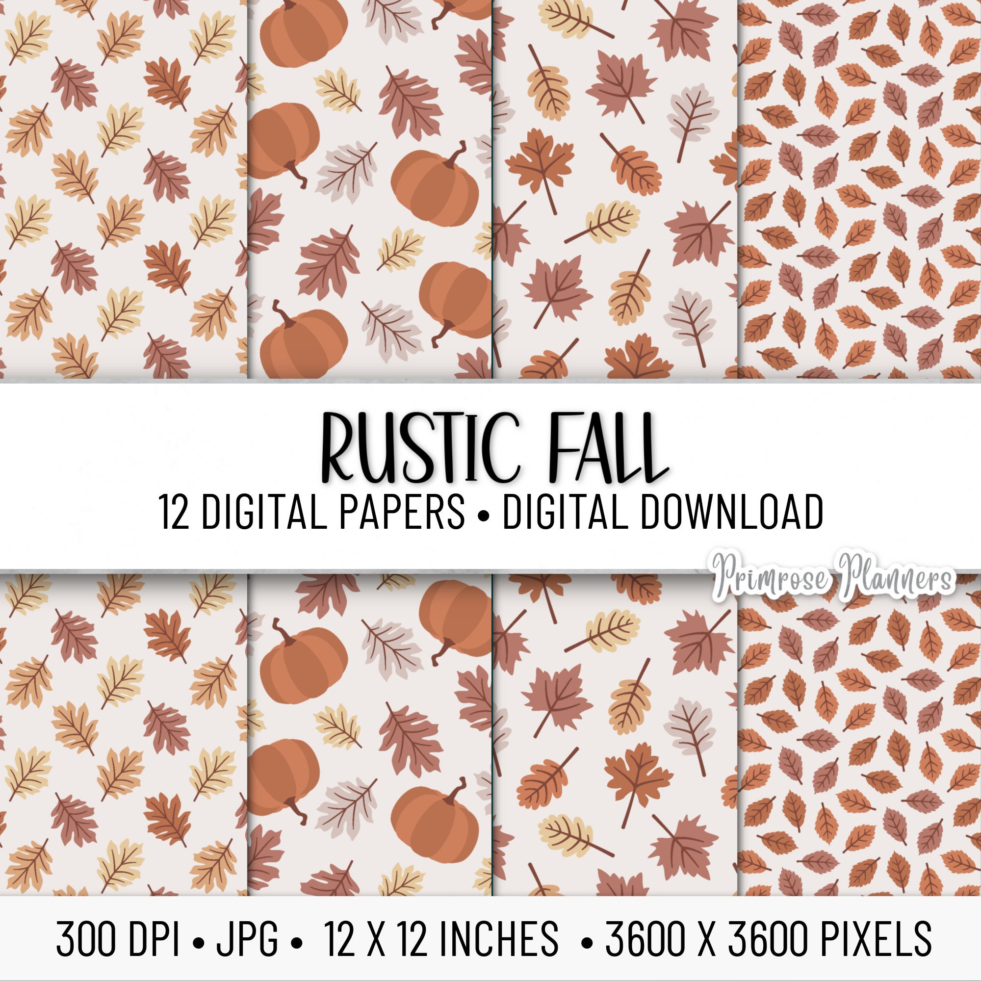 Rustic Fall Digital Paper Pack Digital Plaid Paper Autumn - Etsy