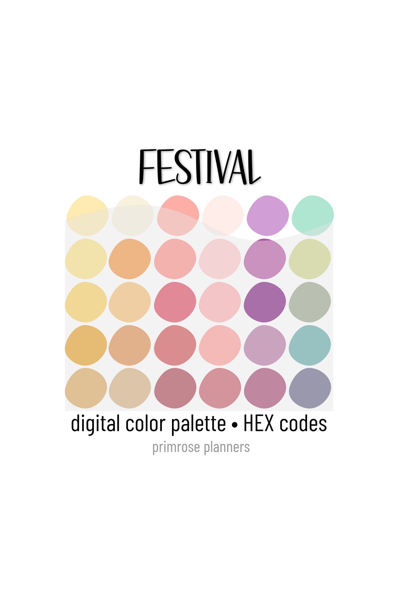Festival Digital Color Palette Color Chart Goodnotes Tool - Etsy
