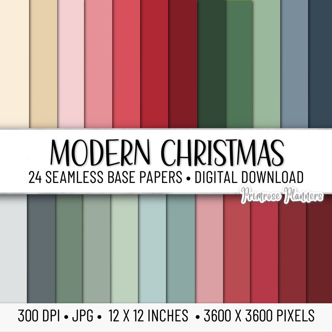 MODERN CHRISTMAS Solid Digital Paper Pack | Solid Background | Base ...