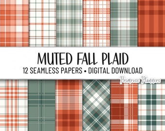 Blue & Green Plaid Digital Paper Green Blue Black and White - Etsy