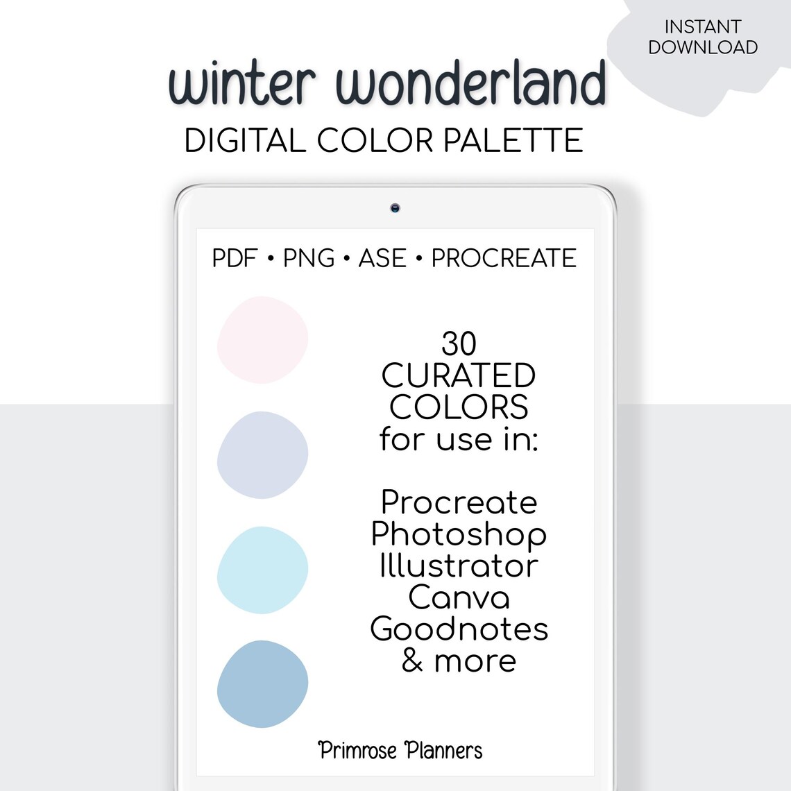 Winter Wonderland Digital Color Palette - Color Chart | Goodnotes Tool ...