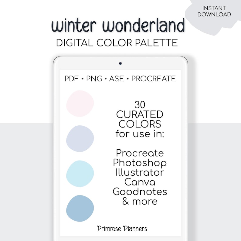 Winter Wonderland Digital Color Palette - Color Chart | Goodnotes Tool ...