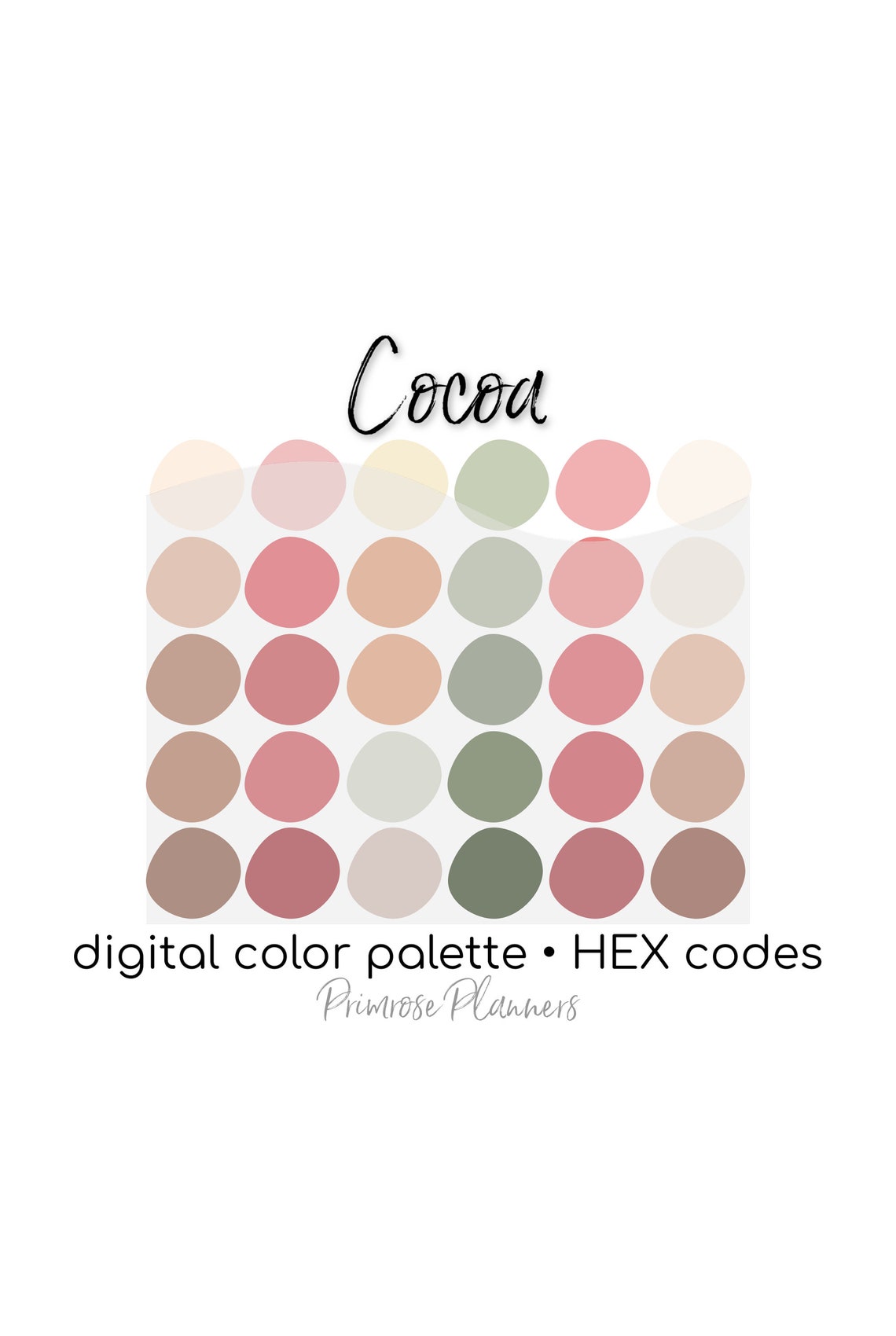 Cocoa Digital Color Palette Color Chart Goodnotes Tool | Etsy