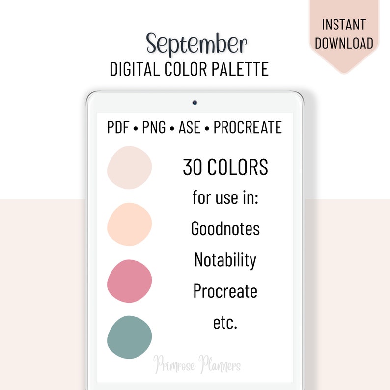 September Procreate Palette Color Chart Photoshop iPad - Etsy